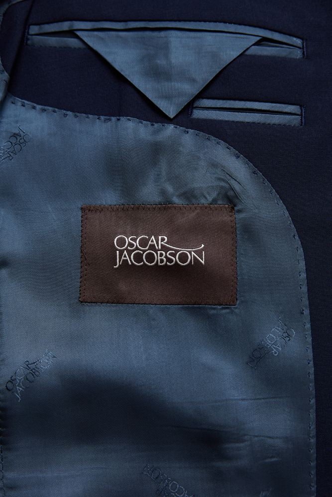 Slim Fit Microstructure Blazer - Blue | Oscar Jacobson