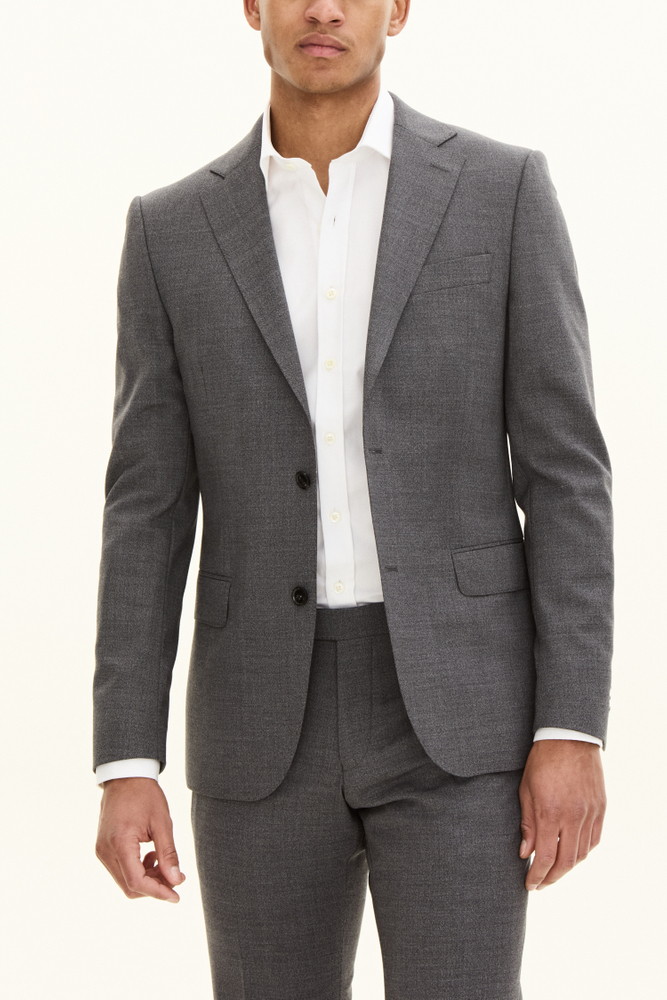 Slim Fit Microstructure Kavaj - Grå | Oscar Jacobson