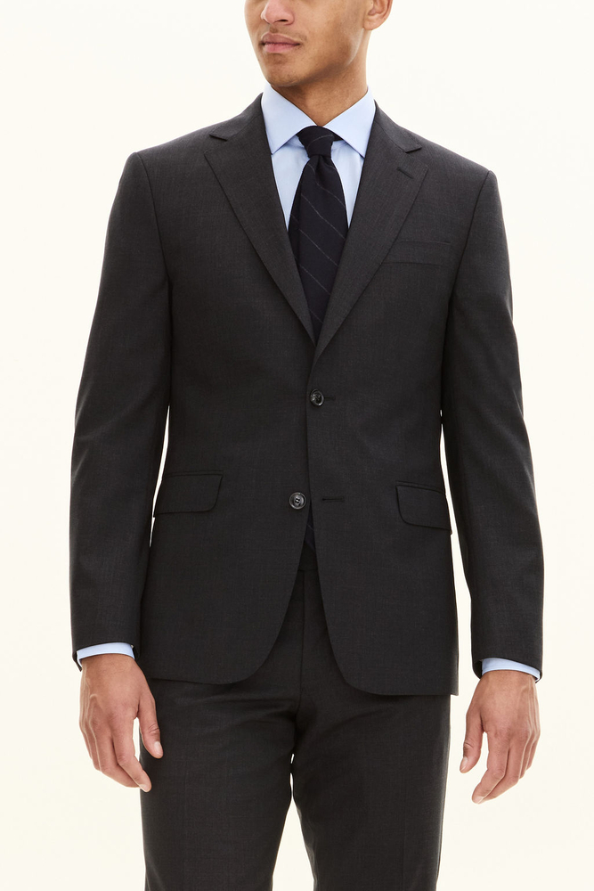 Regular Fit Microstructure Blazer - Dark grey | Oscar Jacobson