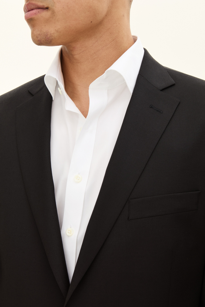 Generous Fit Microstructure Kavaj - Svart | Oscar Jacobson