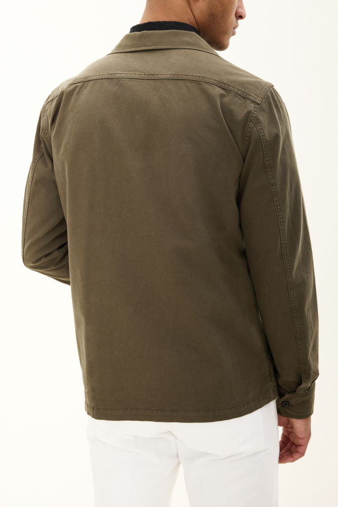 Regular Fit Safari Overshirt Twill - Grön | Oscar Jacobson
