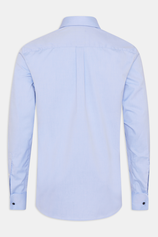 Regular Fit Cut Away Twill Shirt - Blue | Oscar Jacobson