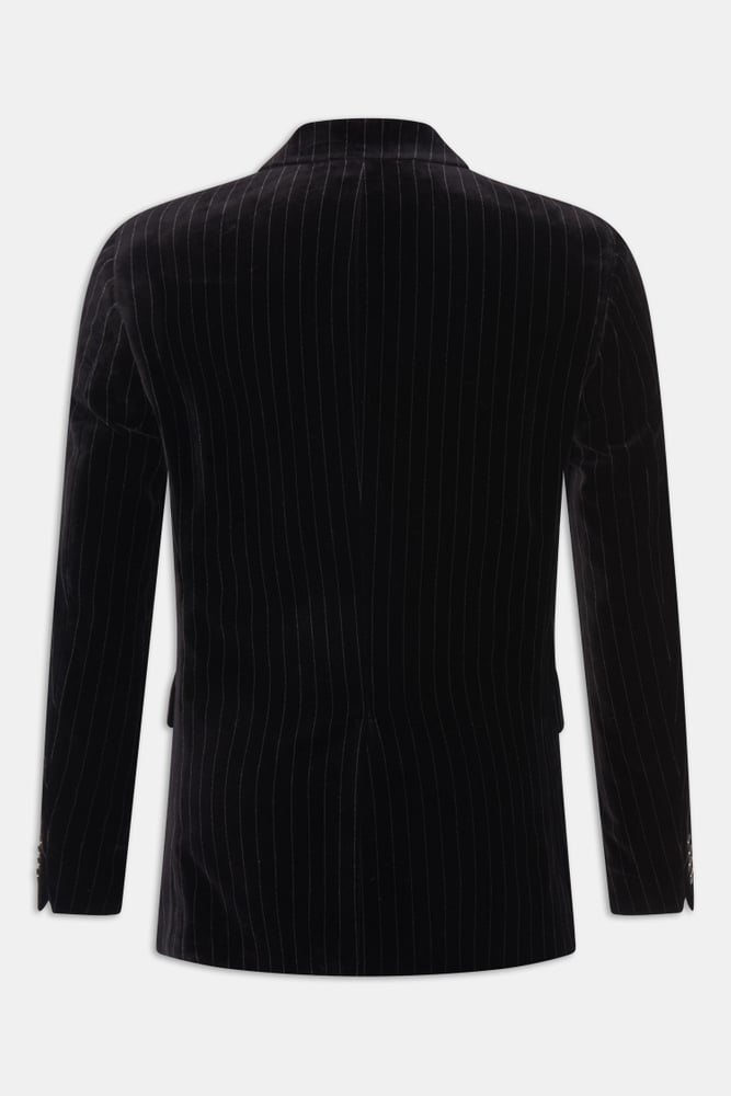 Regular Fit Tuxedo Microstructure Blazer - Black | Oscar Jacobson