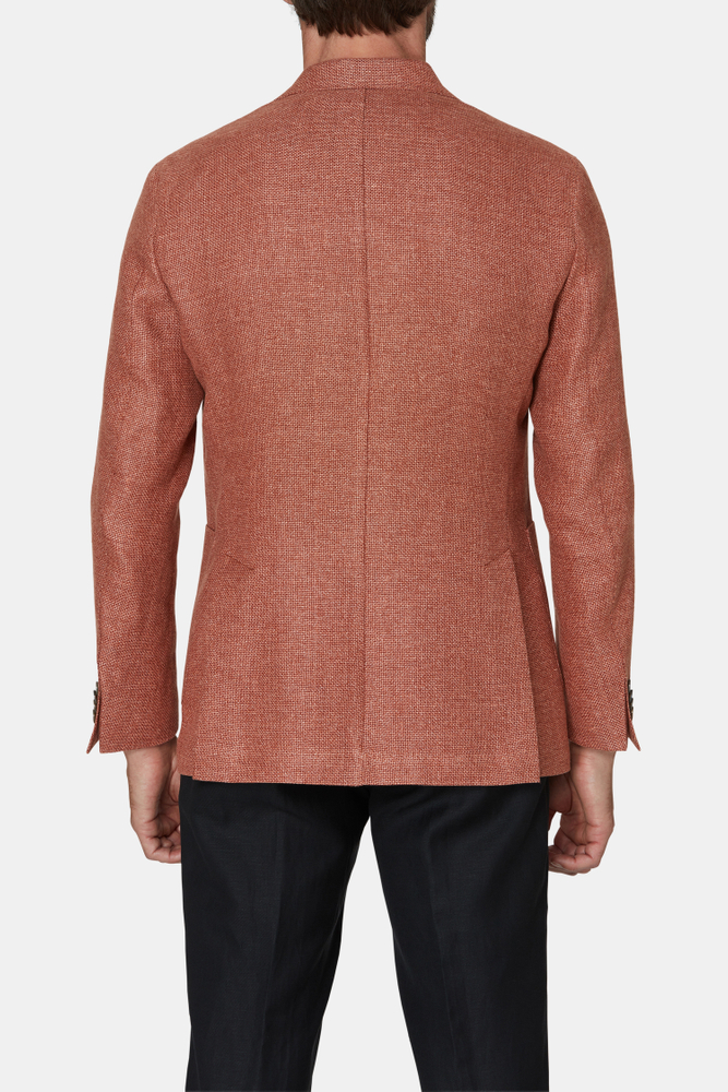 Regular Fit Hopsack Blazer - Pink | Oscar Jacobson