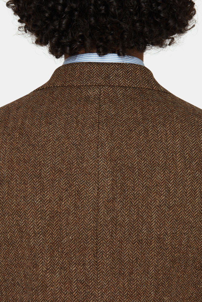 Regular Fit Tweed Blazer - Brown | Oscar Jacobson
