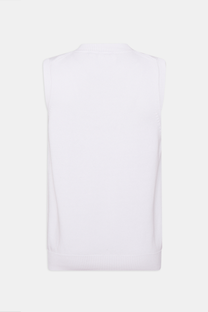 Regular Fit Kabelstrikket Vest - Hvid | Oscar Jacobson