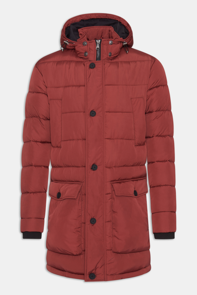 Padded Functional Nylon Jacket - Red | Oscar Jacobson