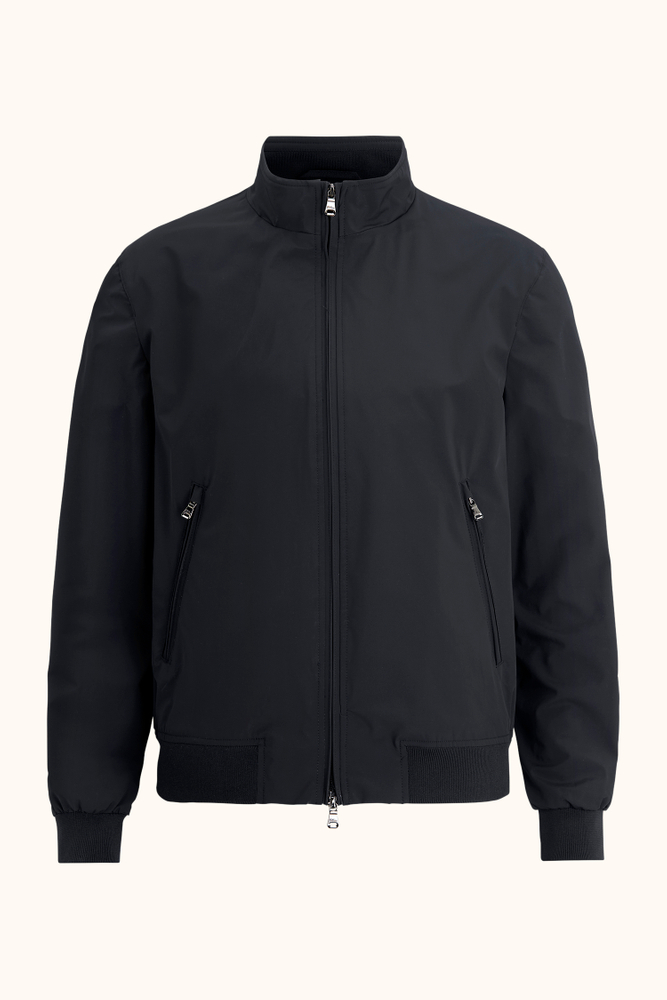 Bomber Nylon Shell Jacket - Dark blue | Oscar Jacobson