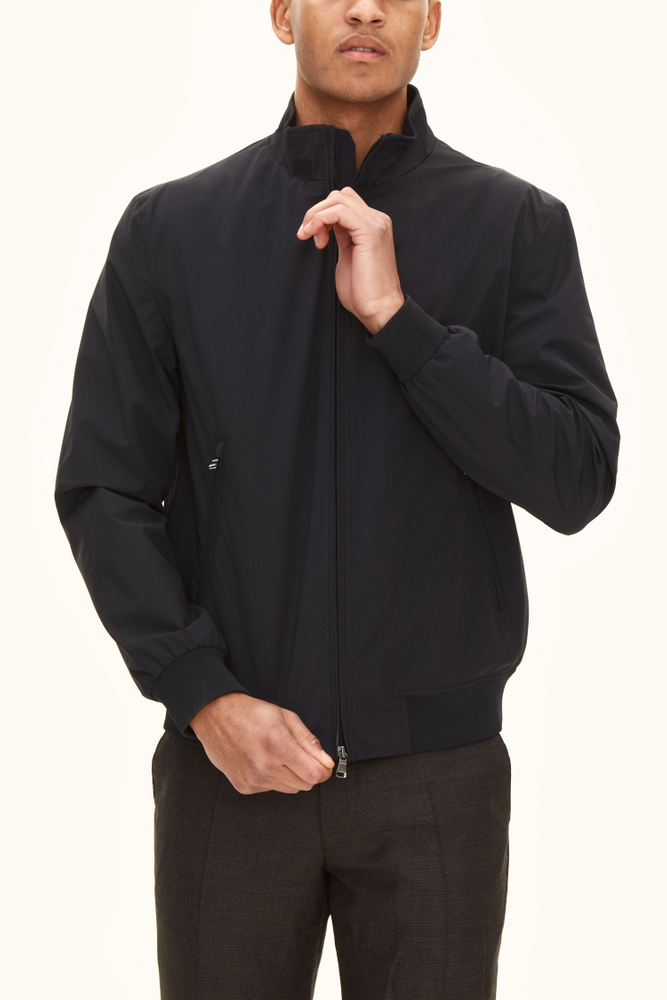 Bomber Nylon Shell Jacket - Dark blue | Oscar Jacobson