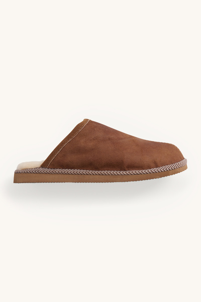 Carlos Shearling Slippers - Brown | Oscar Jacobson