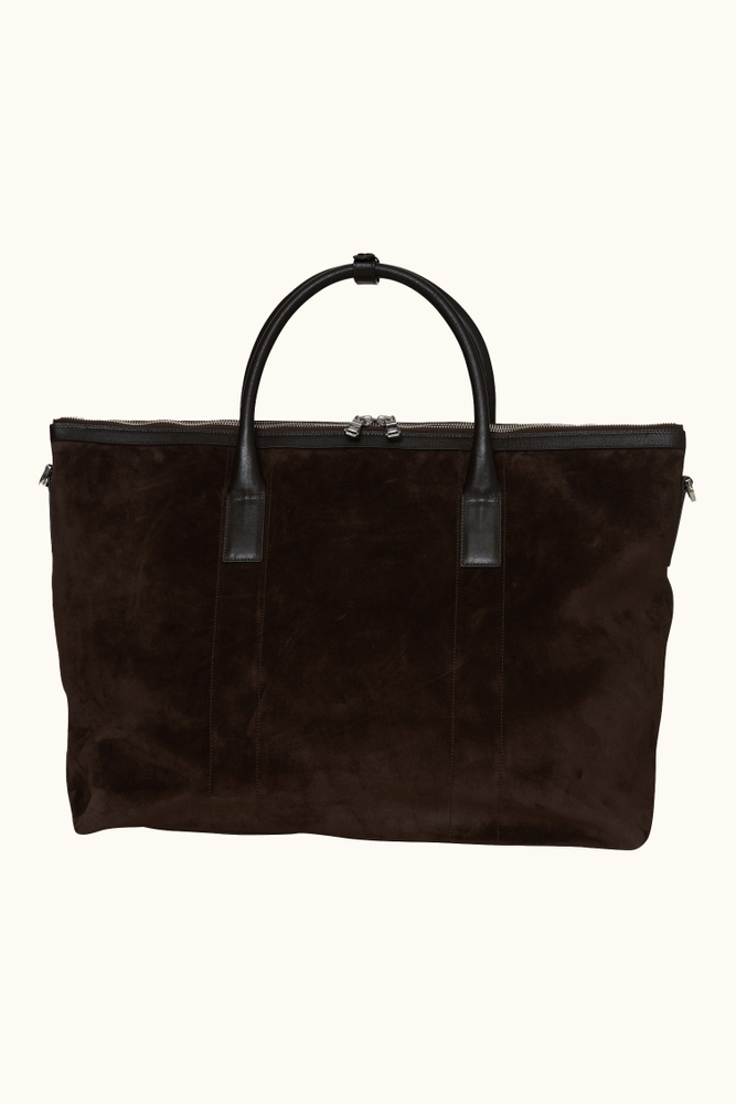 Weekend Soft Suede Bag - Brown | Oscar Jacobson