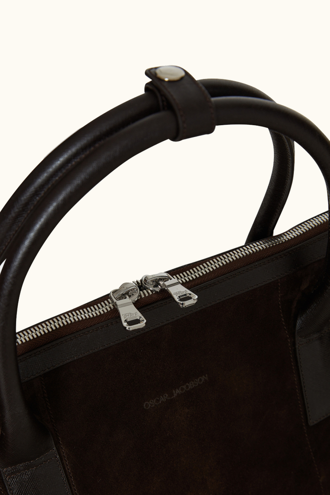 Weekend Soft Suede Bag - Brown | Oscar Jacobson