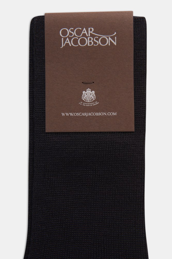 Knee-high Formal Merino Socks - Black | Oscar Jacobson
