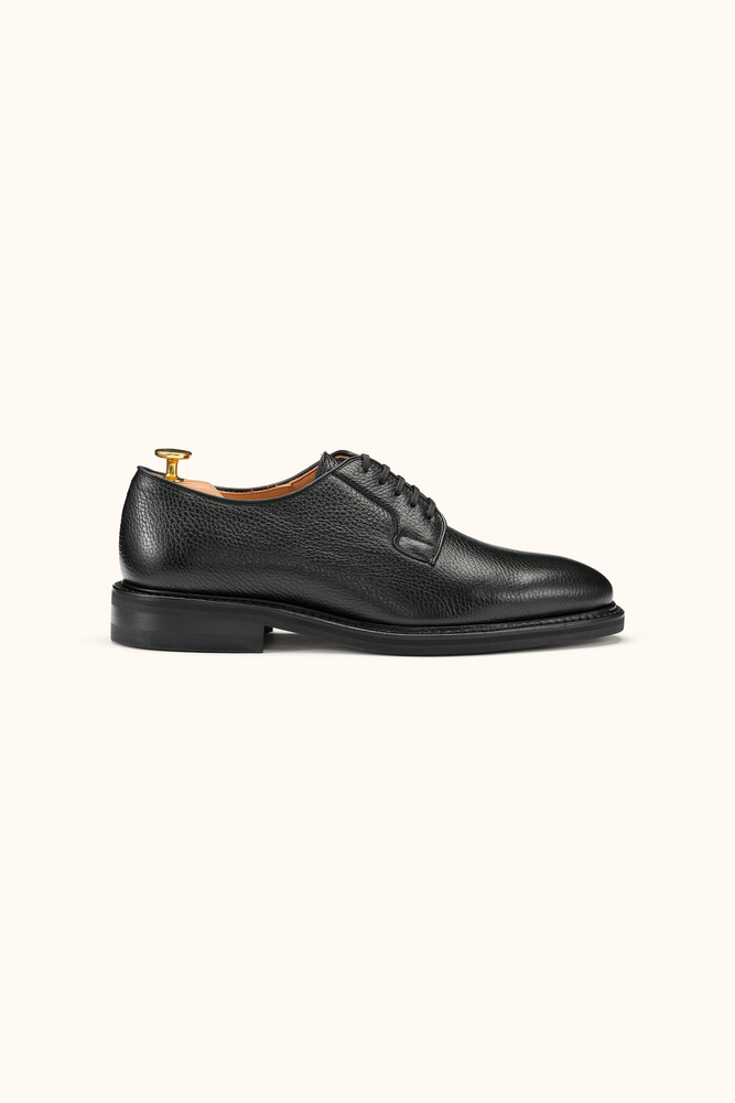 Derby Grain Leather Shoes - Black | Oscar Jacobson
