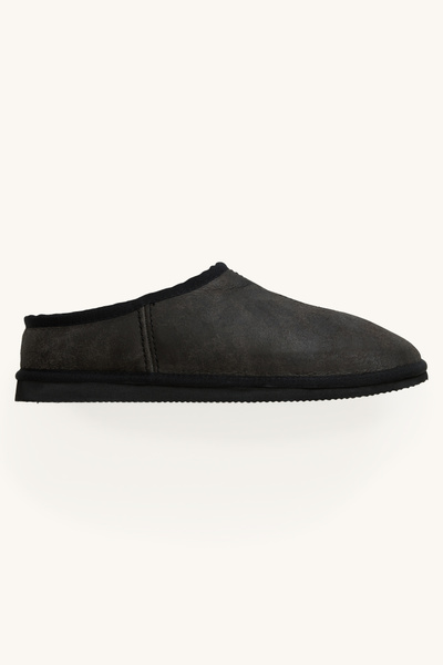 Frithiof Slippers Shearling - Black | Oscar Jacobson