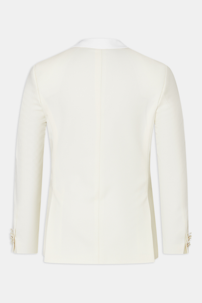 Slim Fit Smokingblazer - Hvit | Oscar Jacobson