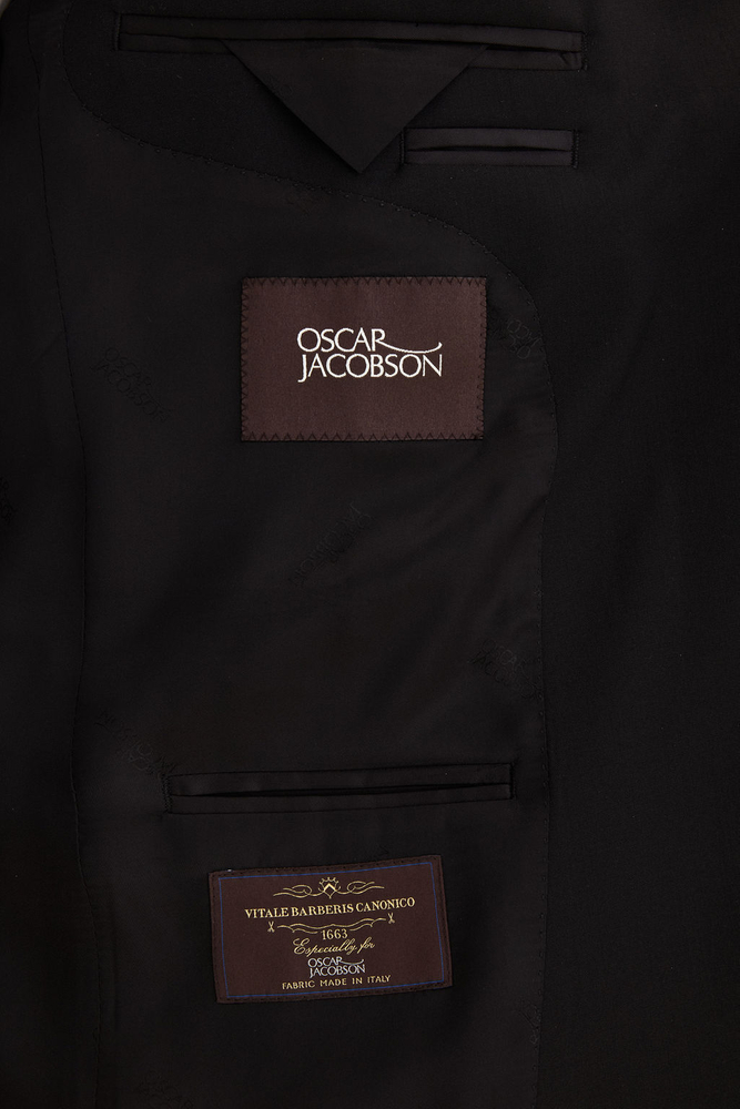 Regular Fit Microstructure Suit - Black | Oscar Jacobson