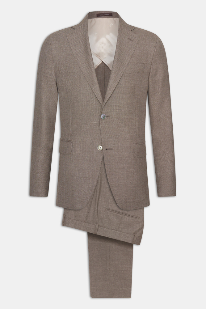 Regular Fit Tropical Wool Kostym - Beige | Oscar Jacobson