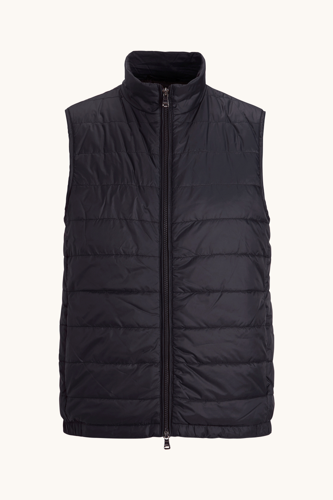 Padded Liner Featherweight Nylon Vest - Dark blue | Oscar Jacobson