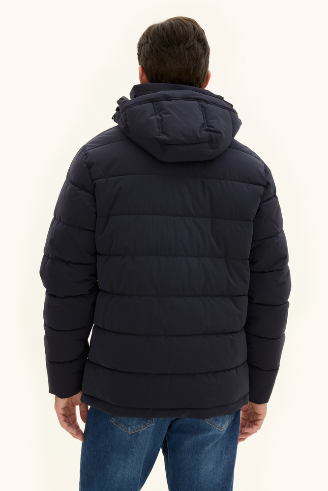 Hooded Insulation Membrane Puffer Jacket - Dark blue | Oscar Jacobson