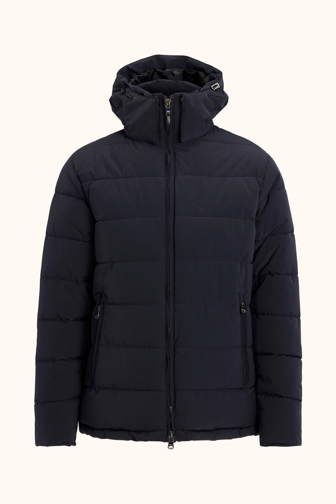 Hooded Insulation Membrane Puffer Jacket - Dark blue | Oscar Jacobson