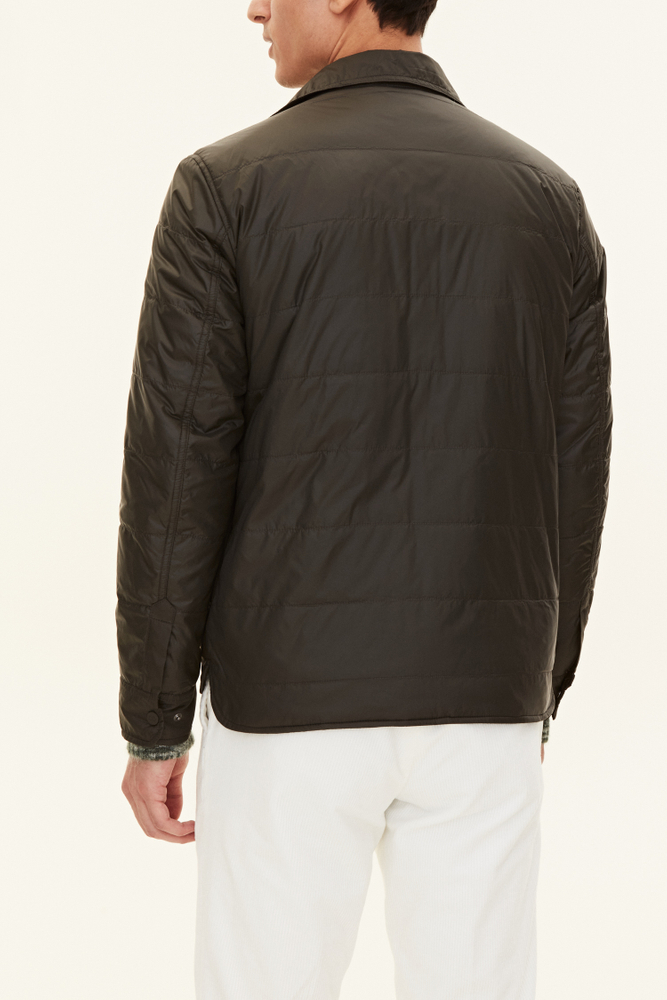 Padded Featherweight Nylon Overshirt - Green | Oscar Jacobson