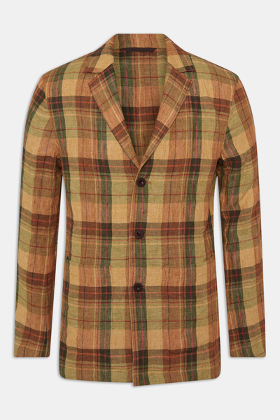 Regular Fit Linen Overshirt - Yellow | Oscar Jacobson
