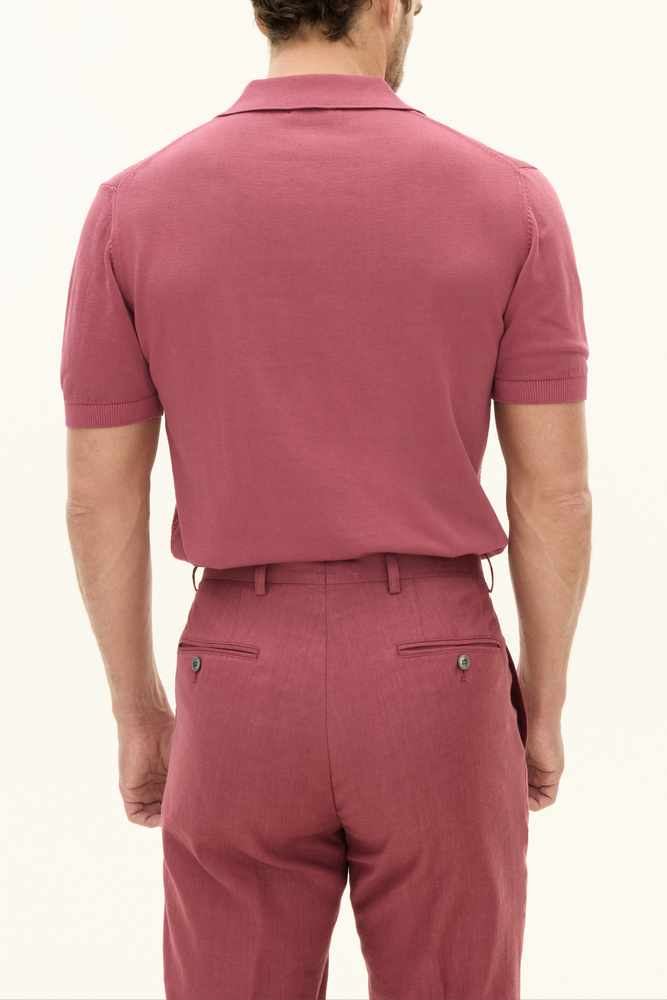 Slim Fit Struktureret Polo Skjorte - Rød | Oscar Jacobson