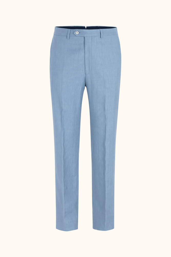 Regular Fit Linbukser Høy Midje - Blå | Oscar Jacobson