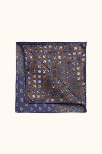 Paisley Pattern Silk Handkerchief - Dark blue | Oscar Jacobson