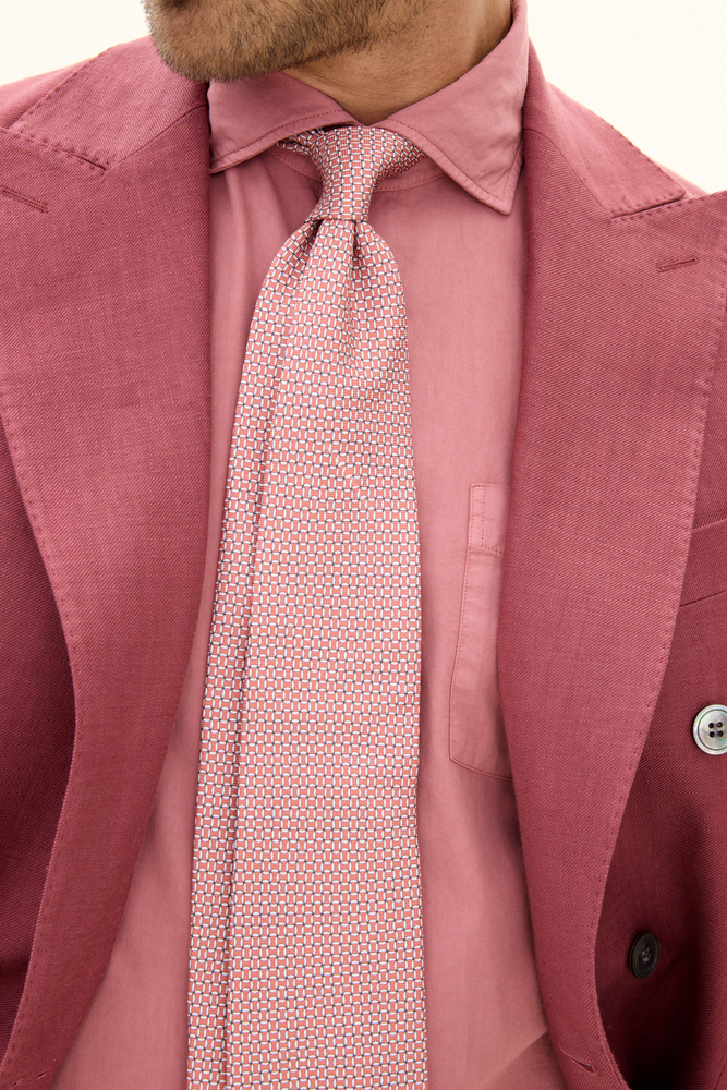 Chain Print Tie - Pink | Oscar Jacobson