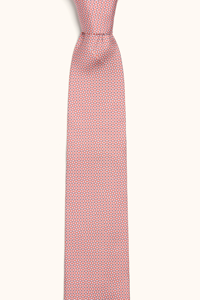 Chain Print Tie - Pink | Oscar Jacobson