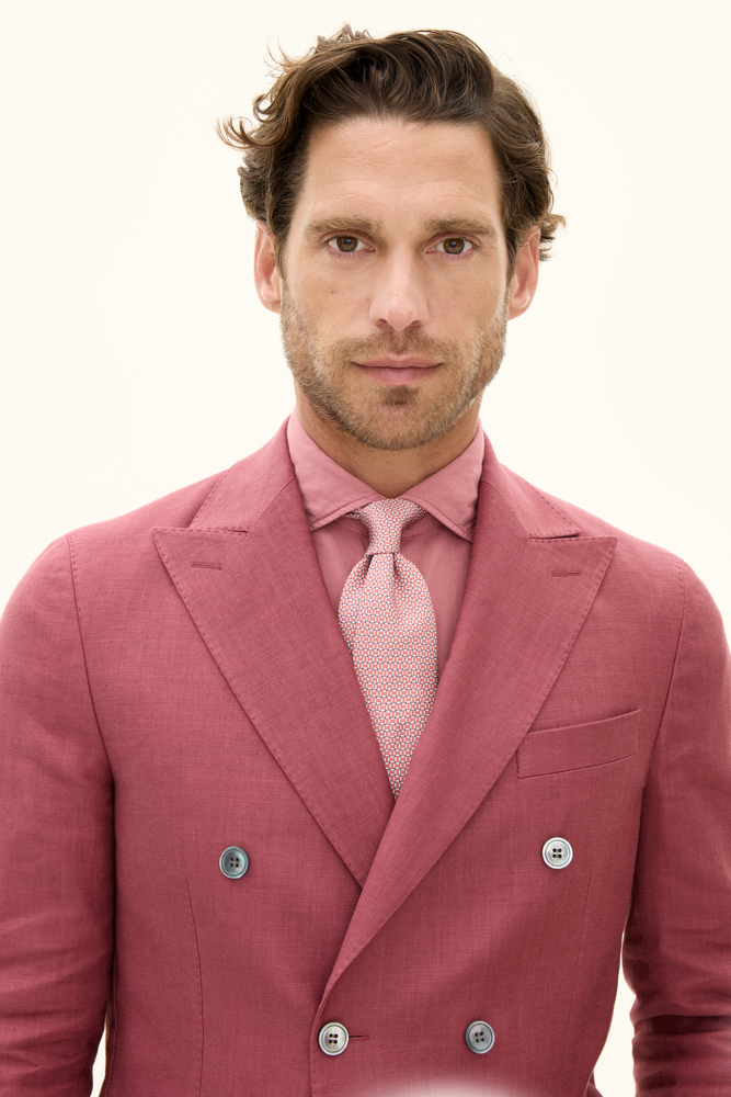 Chain Print Tie - Pink | Oscar Jacobson
