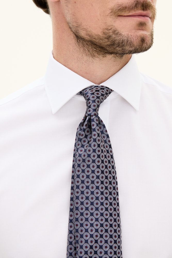 Micro Pattern Tie - Dark blue | Oscar Jacobson