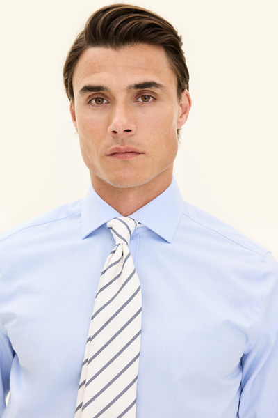 Silk Structure Tie - White | Oscar Jacobson