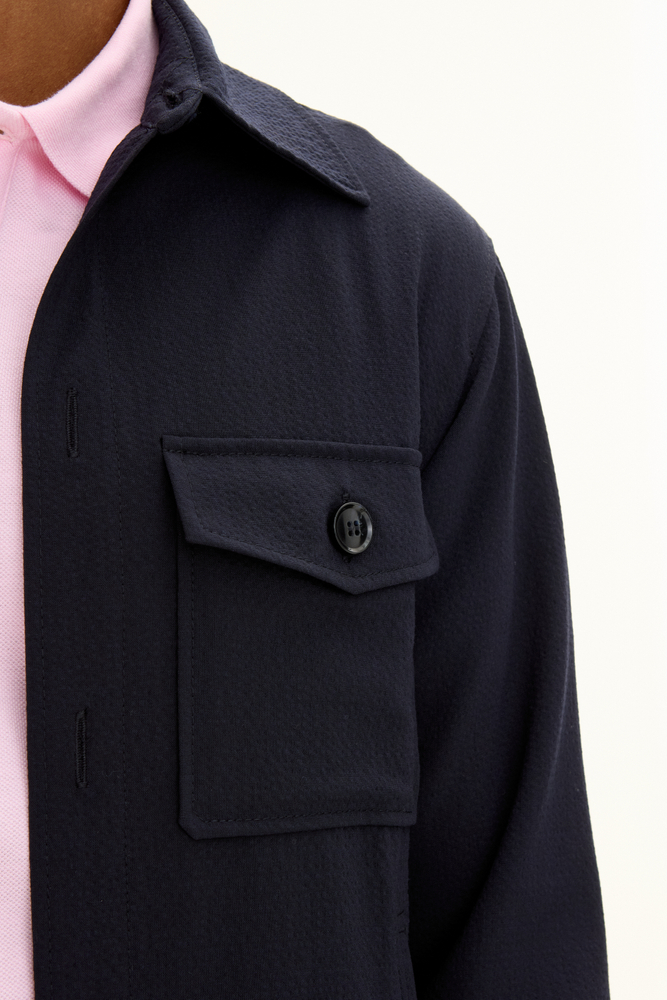 Regular Fit Overshirt - Mørkeblå | Oscar Jacobson