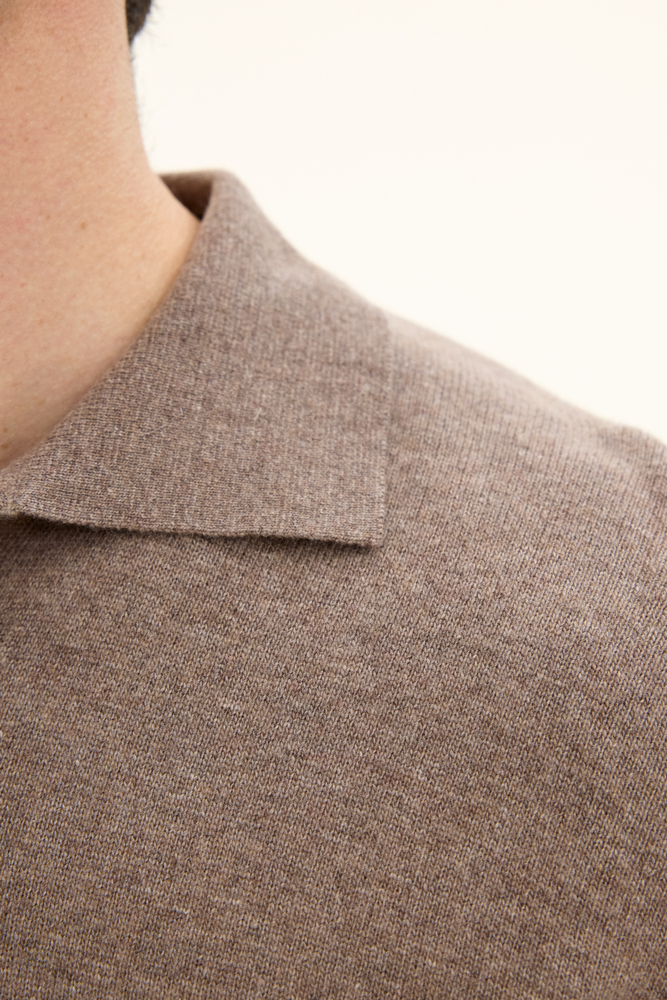 Regular Fit Piké Ull-Kashmir - Beige | Oscar Jacobson