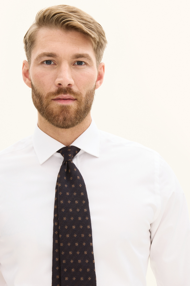 Dotted Tie Wool & Silk - Brown | Oscar Jacobson
