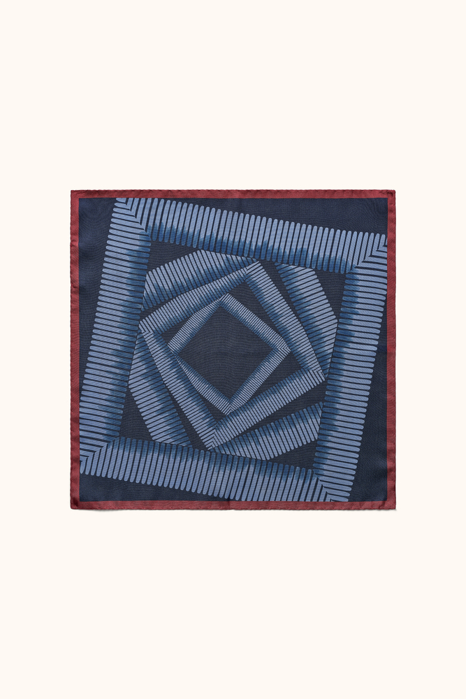 Patterned Handkerchief - Dark blue | Oscar Jacobson