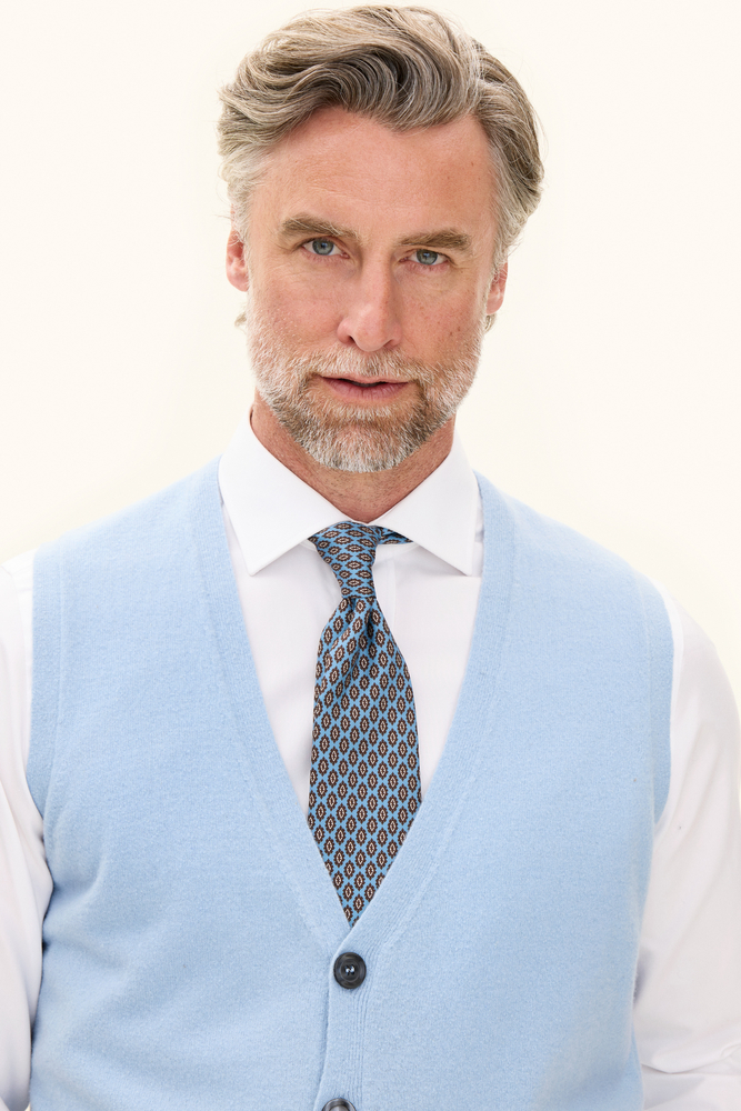 Regular Fit Vest - Blue | Oscar Jacobson