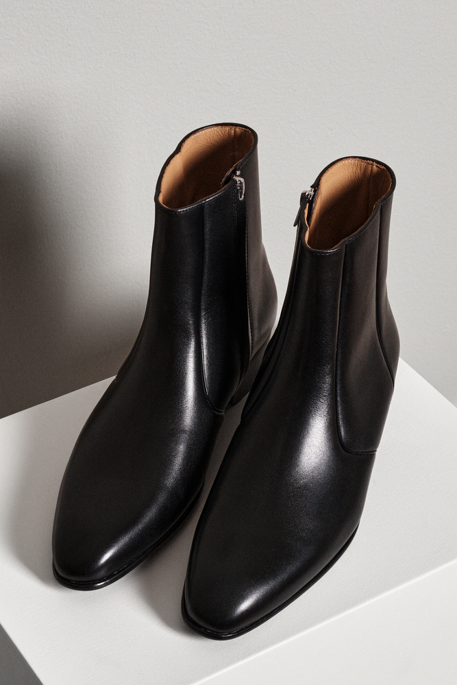 Zipped Cuban Heel Boots - Svart | Oscar Jacobson