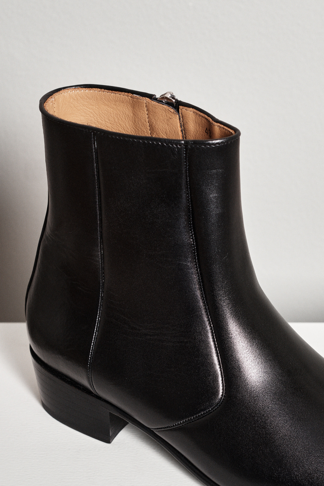 Zipped Cuban Heel Boots - Svart | Oscar Jacobson