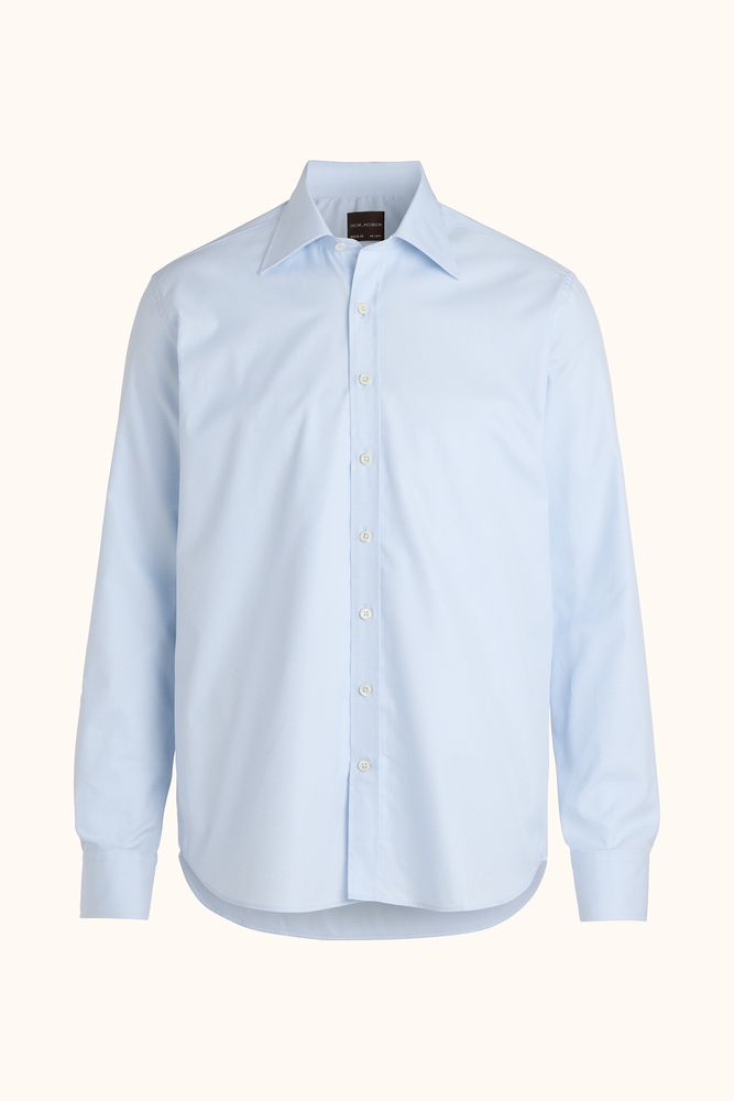 Regular Fit Turn Down Micro Pepita - Blå | Oscar Jacobson