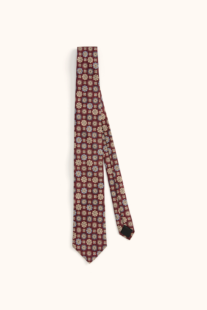 Blomstermønster Bomuldsslips - Rød | Oscar Jacobson