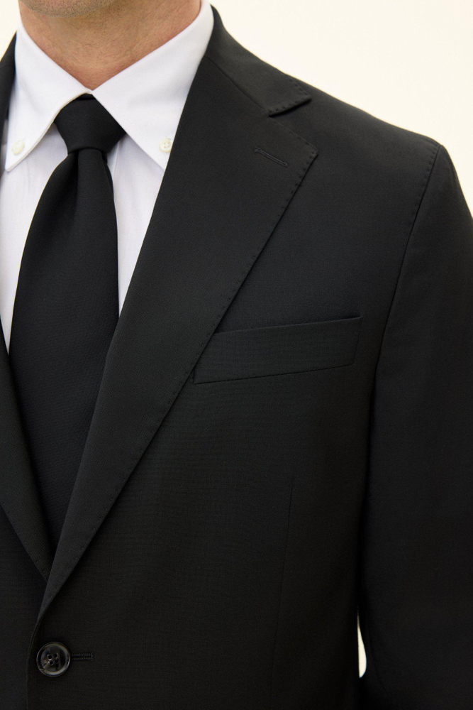 Slim Fit Microstructure Kostym - Svart | Oscar Jacobson