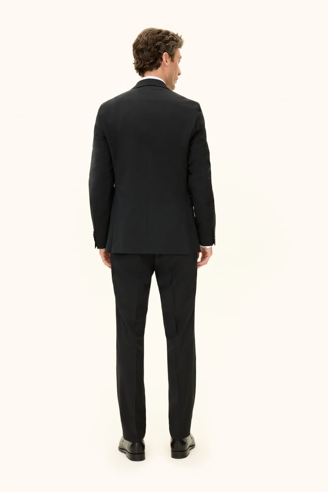 Slim Fit Microstructure Kostym - Svart | Oscar Jacobson